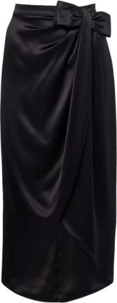 Valentino Garavani bow draped midi skirt - Schwarz