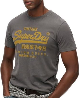 Superdry Vl Classic Tee T-shirt vintage à manches courtes pour homme, charbon, L