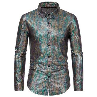 Generic Chemise d&eacute;contract&eacute;e &agrave; manches longues pour homme - Cardigan en tricot - Chemise rouge &agrave; rayures, Camouflage, XXL