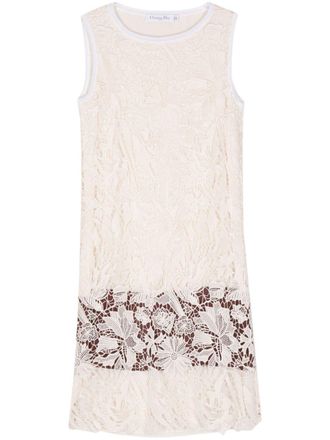Dior robe courte en dentelle (années 2010) - Blanc