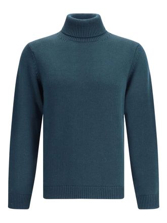 Roberto Collina pull à col cheminée - Bleu