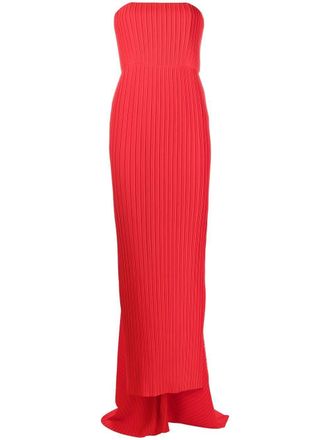 Solace London robe bustier &agrave; design pliss&eacute; - Rouge
