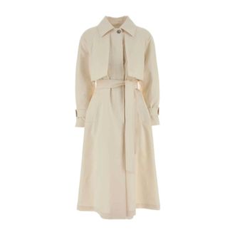 Herno Femme, Manteaux, Blanc, Taille: 34 FR Trench-coat en tissu froiss&eacute; frais