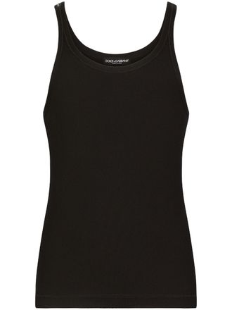 Dolce & Gabbana débardeur en maille nervurée - Noir