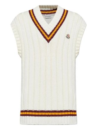 Moncler Weste mit V-Ausschnitt - Weiß