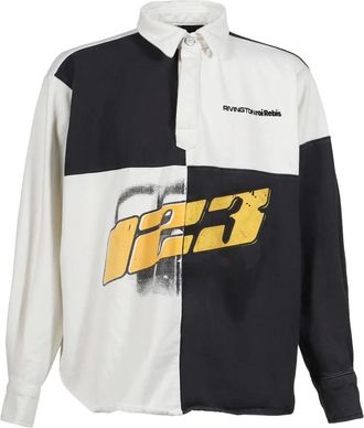 RRR123 Poloshirt in Colour-Block-Optik - Weiß