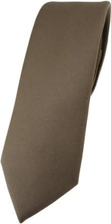 TigerTie Cravate fine unie - Largeur de la cravate : 5,5 cm, gris/marron, Taille Unique