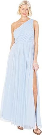 Anaya with Love Womens Ladies Maxi One Cold Shoulder Dress with Slit Split Sleeveless Prom Wedding Guest Bridesmaid Ball Evening Gown Robe, Light Blue, 36 Femme