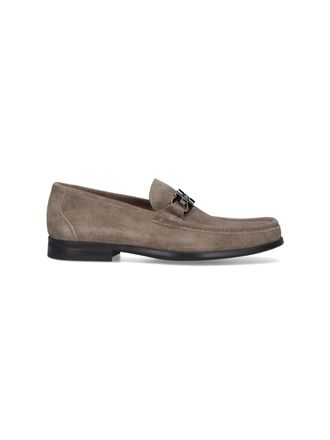 Ferragamo Gancini Suede Loafers