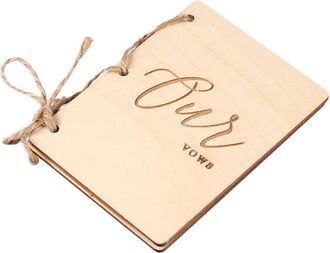 Angoily 1 Paar Hölzerne Ehegelübde Büchlein aus Langlebigem Holz Rustikales Notizbuch für Braut und Bräutigam Individuelles Gelübdenotizbuch für Hochzeit und 