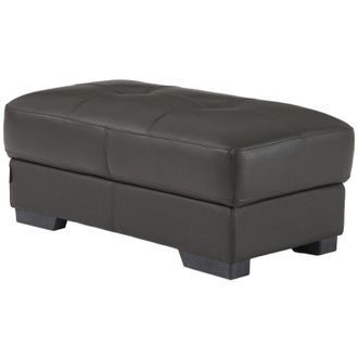 Vente-Unique Pouf en cuir METROPOLITAN II - Noir