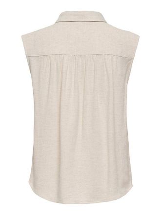 Only Carmakoma Blusentop CARSIESTA S/L LINEN BL SHIRT PNT NOOS Viskosemischung, regular fit, mit Leinen