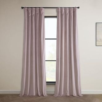 Half Price Drapes Heritage-Samtvorhänge in Plüschqualität, Raumverdunkelungsvorhänge für Schlafzimmer und Wohnzimmer, 127 x 213,4 cm (B x L), 1 Vorhang, Mauve