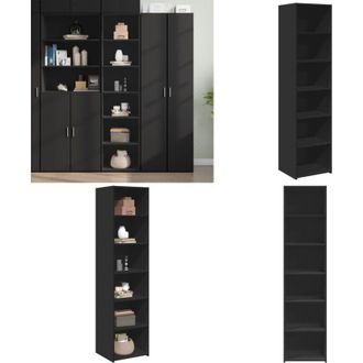 vidaXL Highboard Schwarz 45x41x185 cm Holzwerkstoff - Sideboard - Hochschrank - Wohnzimmerm&ouml;bel - Schwarz - Holzwerkstoff - Home & Living