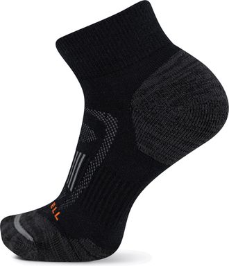 Merrell Damen Mens and Womens Zoned Cushioned Wool Hiking Ankle Socks-Breathable Arch Support Wandersocken, Schwarz, Small-Medium