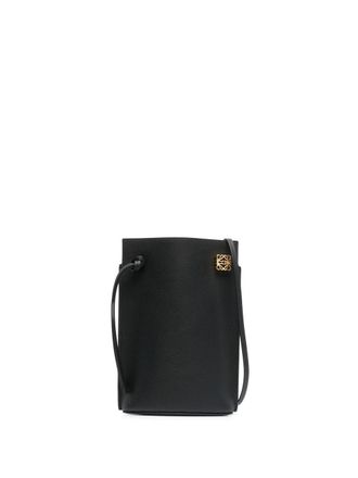 Loewe Umh&auml;ngetasche mit Logo-Schild - Schwarz