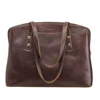 S-Zone Grand sac fourre-tout en cuir pour femme - Sac &agrave; main de travail - Sac &agrave; main Hobo pour ordinateur portable de 15,6, marron fonc&eacute;