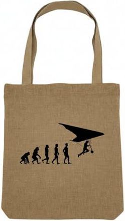 Fabulous Sac Shopping Tote Bag Aspect Lin - Evolution Deltaplane Sport Athl&egrave;te - Sac de Courses Toile Epaisse 360g Beige Naturel Cabas Port&eacute; Epaule Solide Impr