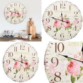 vidaXL Vidaxl - Horloge murale vintage Fleur 60 cm - horloge murale - horloges murales - Home & Living - Multicolore