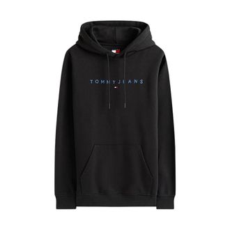 Tommy Jeans Linear Logo Hoodie - - Sweatshirts & Hoodies - Herren - Schwarzk - S