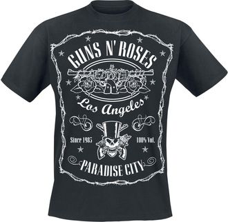 Guns n' Roses Paradise City Label M&auml;nner T-Shirt schwarz 3XL 100% Baumwolle Band-Merch, Bands
