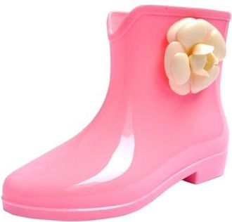 Generic Femme Bottes de Pluie Courtes en Caoutchouc Élégant Imperméables Anti-Dérapantes Bottes De Pluie Confortables Tendance pour la Cuisine, le Jardinage T