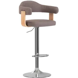 vidaXL 2 Stk. Barhocker Bugholz und Stoff Taupe Vidaxl