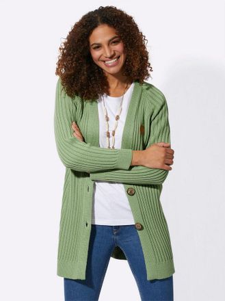 Witt Strickjacke Long-Strickjacke Langarm Rippoptik