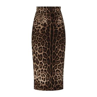 Dolce & Gabbana Leopardenmuster hohe Taille Rock - - Skirts - Damen - Braun - M