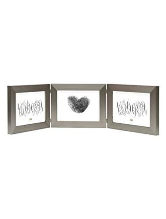 Deknudt Frames S41VD1 H3H Cadre Photo Triptyque Horizontal R&eacute;sine Argent&eacute; 13 x 18 cm