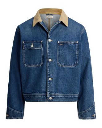 Ralph Lauren Jeansjacke aus Baumwolle im Vintage-Look mit Cordkragen in