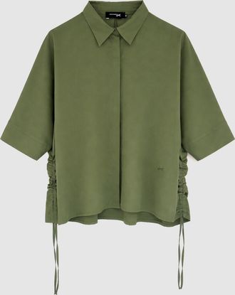 Jeanne Vouland Chemise Prisca Popeline Satin Kaki