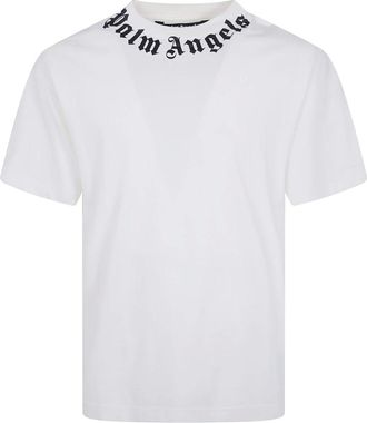 Palm Angels Homme, Tops, Blanc, Taille: L T-Chemises