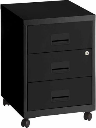 Pierre Henry Caisson de Rangement 3 tiroirs en Acier sur roulettes