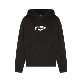 Yohji Yamamoto French Terry Liquid Logo Hoodie - - Sweatshirts & Hoodies - Herren - Schwarzk - L