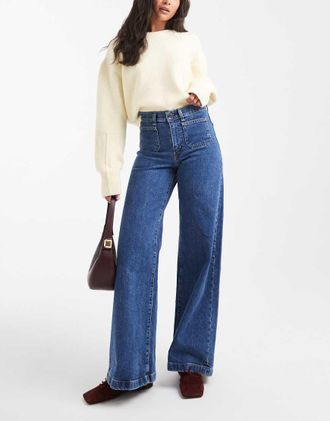 Levi's 728 - Jean large &agrave; taille haute - Bleu moyen