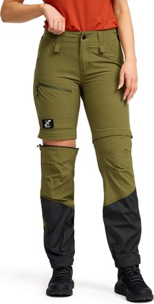 RevolutionRace RVRC GP Pro Stretch Zip-Off Pants für Damen, Wandelbare Wanderhosen für Outdoor-Aktivitäten, Burnt Olive/Anthracite, XL