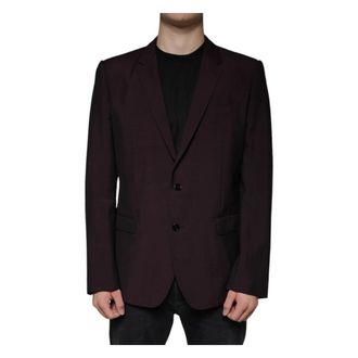 Dolce & Gabbana Bordeaux Wollblazer - - Jackets - Herren - Rot - 2XL
