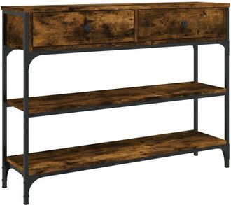 vidaXL Table console ch&ecirc;ne fum&eacute; 100x25x75 cm bois ding&eacute;nierie