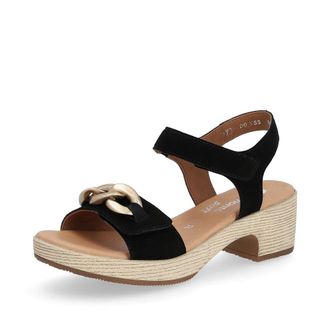 Remonte Damen Riemchensandalen D0N55, Frauen Sandalen,Sommersandalen,Sommerschuhe,Freizeitschuhe,offene Schuhe,Strandschuhe,Absatz,schwarz (02),41 EU