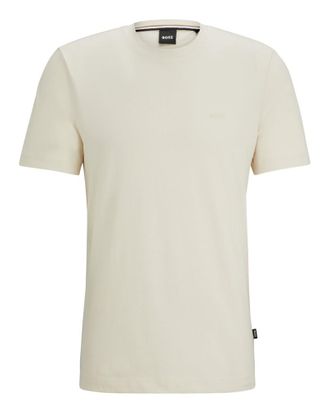 HUGO BOSS Unifarbenes T-Shirt mit gummiertem Logo-Schriftzug in