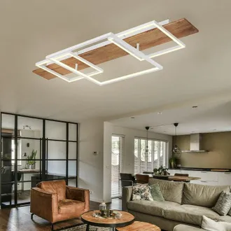 Globo Lighting Plafonnier plafonnier led salle à manger 3 niveaux variateur lampe de salon moderne led, aluminium métal, 1x 32W 2000lm 3000K, LxlxH 95x40x10