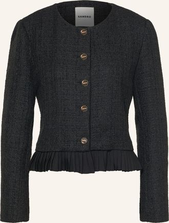 Sandro Sandro Tweed-Jacke schwarz