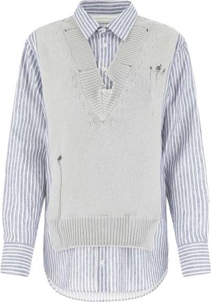 Maison Margiela Femme, Blouses et Chemises, Multicolore, Taille: 34 FR Spliced Knit Shirt