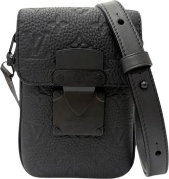 Louis Vuitton Sac bandouli&egrave;re vertical S Lock en cuir Pre-owned - Femme - Pre-owned - Noir - Taille: ONE Size