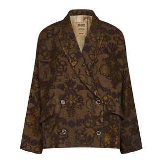 Uma Wang UMA Wang, Femme, Vestes, Brun, Taille: 38 FR Blazer Jacquard Fleuri