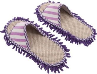 Holibanna Pantoufles Vadrouille Lavables Doux Chaussons Nettoyage Confortables et Pliables pour Sols Chaussures Microfibre Détachables pour Maison Bureau Hôtel