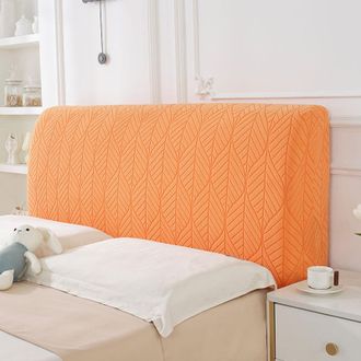 Generic Stretch Staubschutzh&uuml;lle mit vertikalen Streifen Bettkopfteil Bezug f&uuml;r Queen King Full Size Betten Kopfteil Bezug zur Schlafzimmerdekoration Orange K