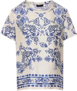 Liu Jo Femme, Tops, Bleu, Taille: 38 FR Tunica stampa foulard