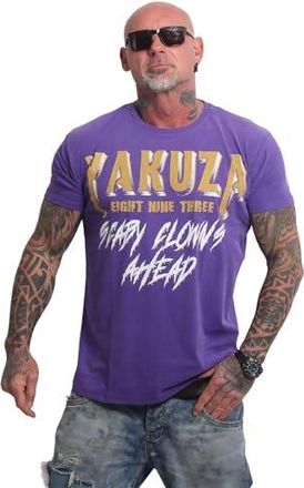 Yakuza T-shirt r&eacute;gulier pour homme Motif clowns effrayant, Aubergine, XXL